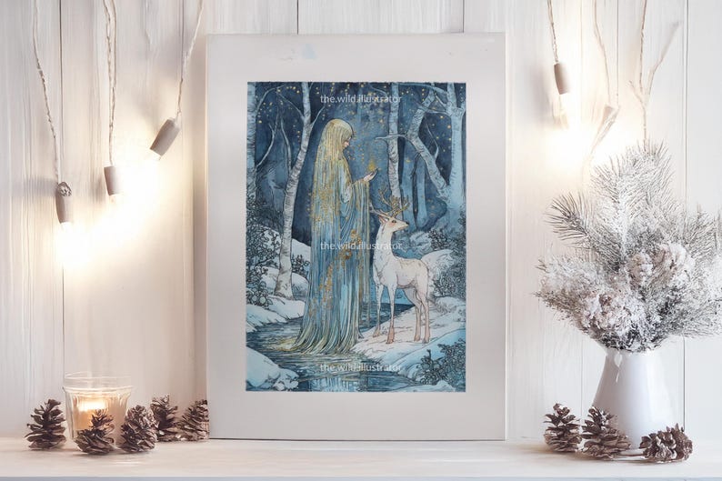 The Solstice Spirit | Original Painting | Mystical Winter Artwork ...