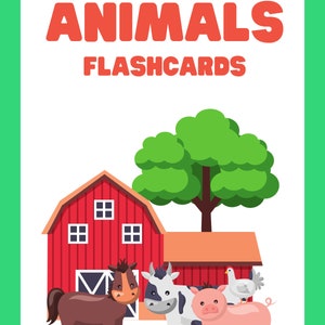 FARM ANIMALS, Flash Cards for School, Flashcards PDF Printable Cards ...
