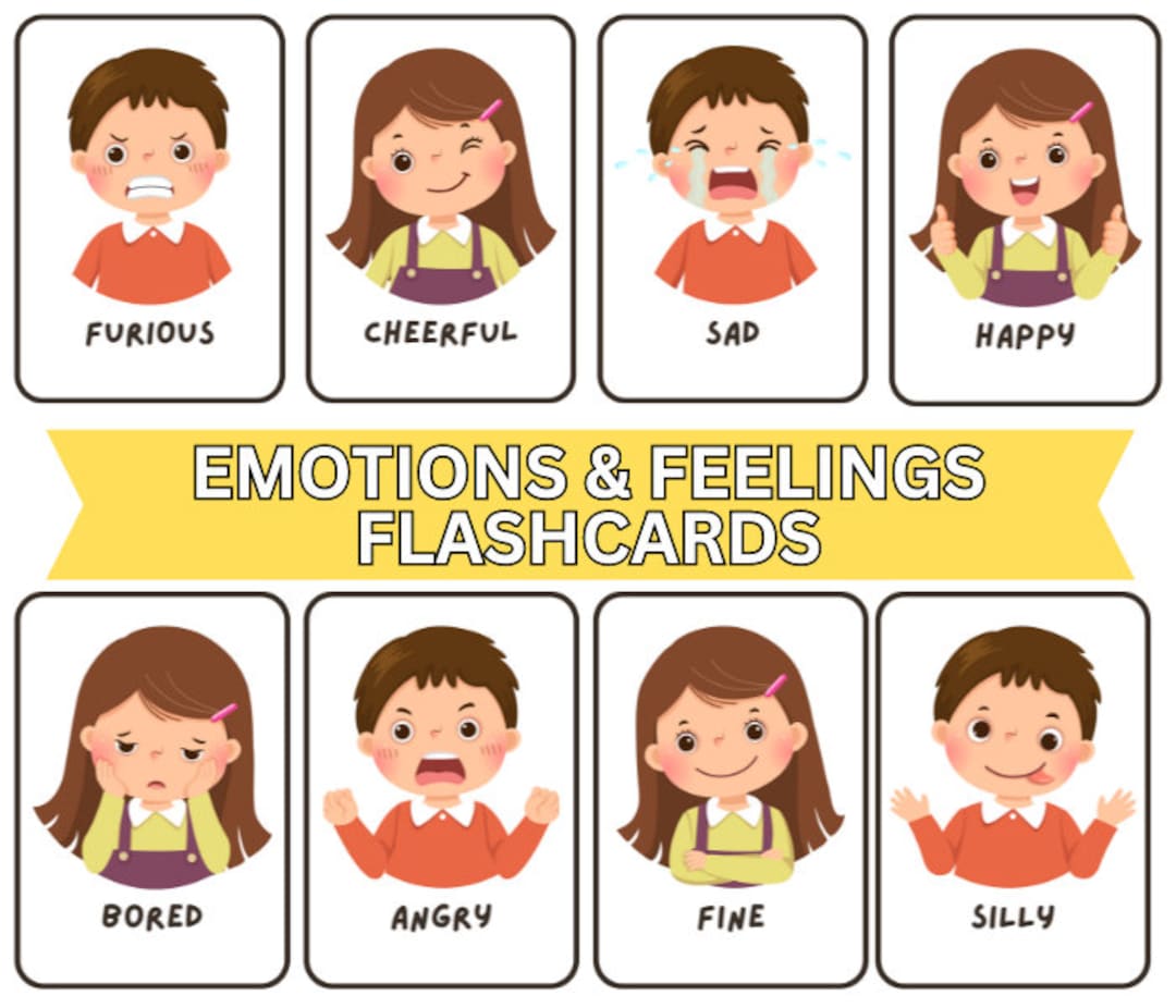 Emotion Flashcards, Feelings Flash Cards, Emotion Cards Toddler ...