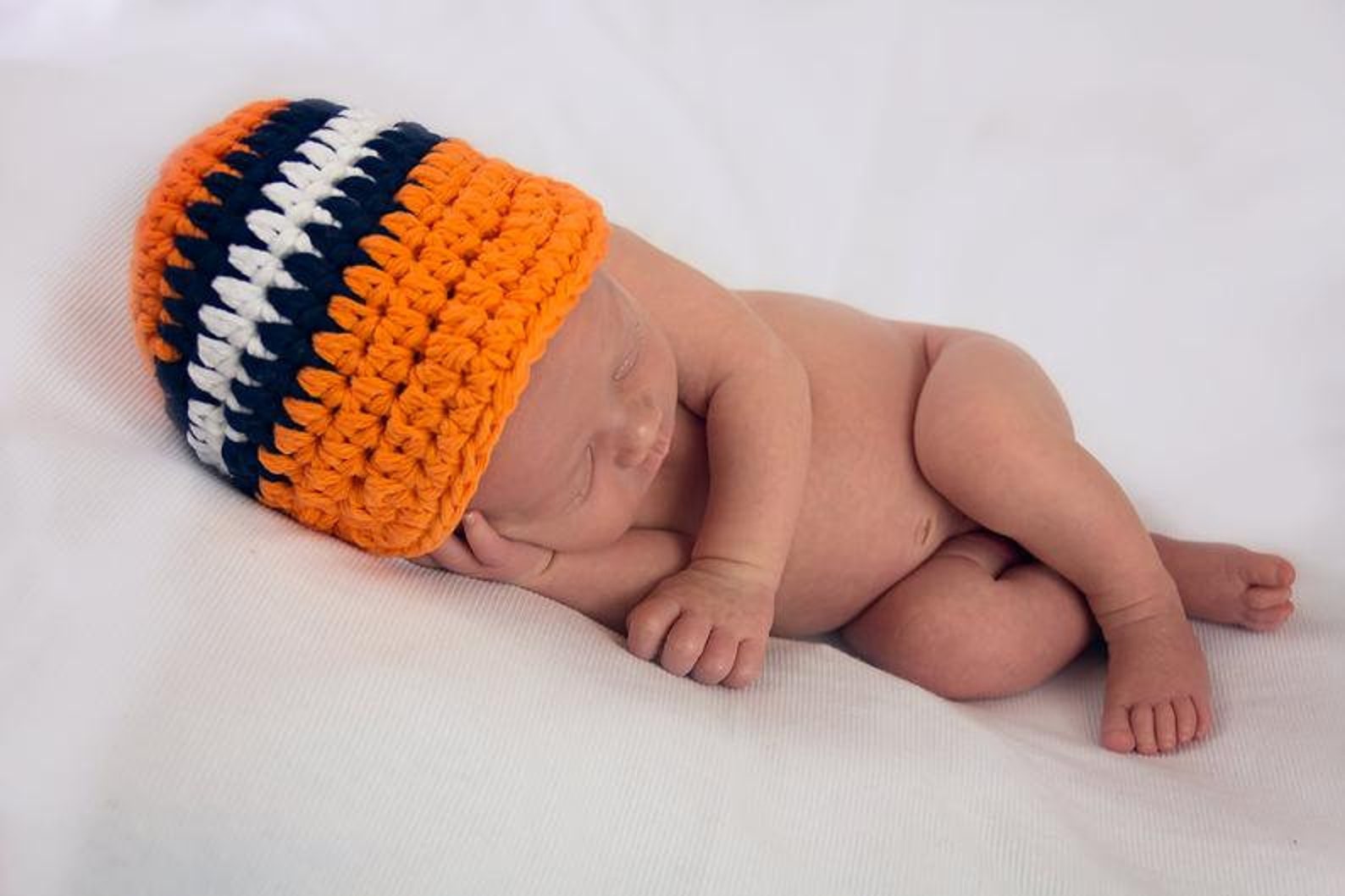 Toddler Boy Hat Orange Navy Blue White Striped Visor Beanie - Etsy