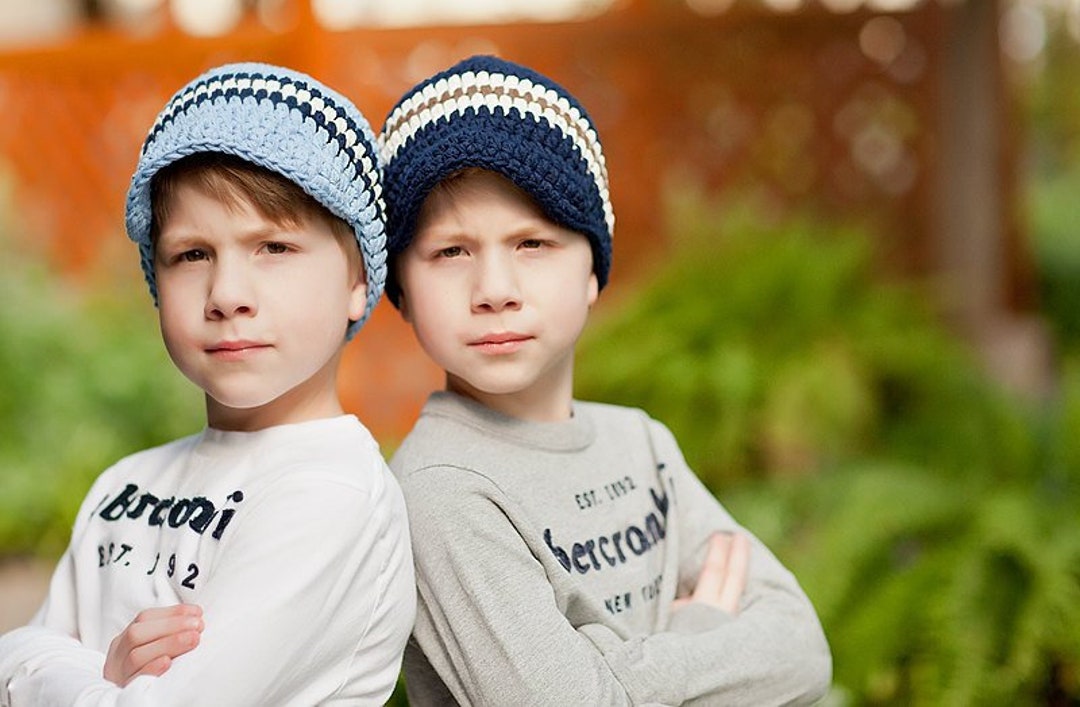 Custom Boys Hat 34 Colors Personalized Striped Visor Beanie - Etsy