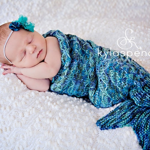 Mermaid Tail Cocoon Knitting Pattern Charming Newborn Photo - Etsy