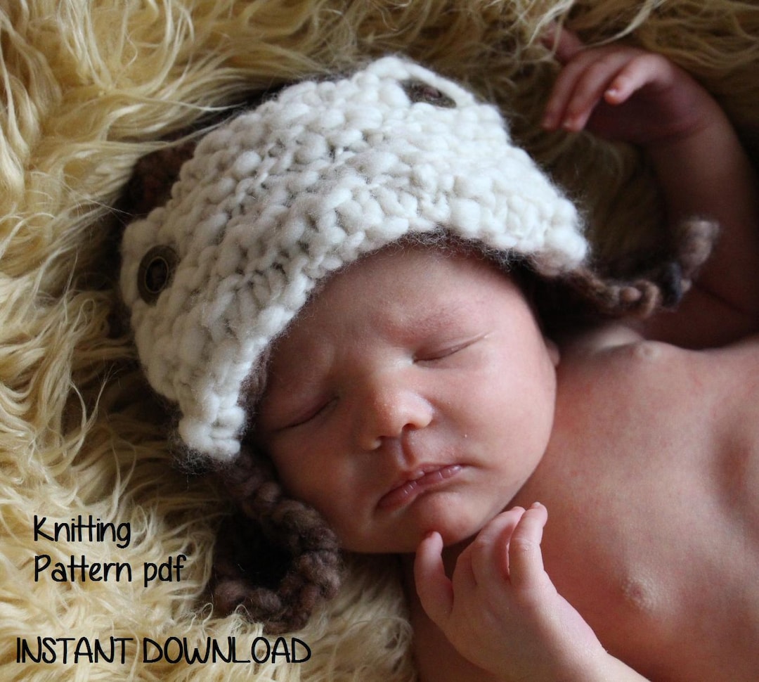 Aviator Bomber Ear Flap Baby Hat Knitting Pattern PDF 305 for Hand Spun ...