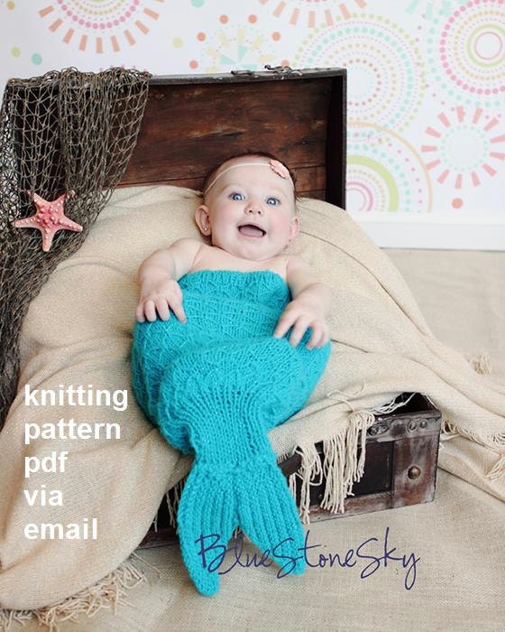 Mermaid Tail Cocoon Knitting Pattern Charming Newborn Photo - Etsy