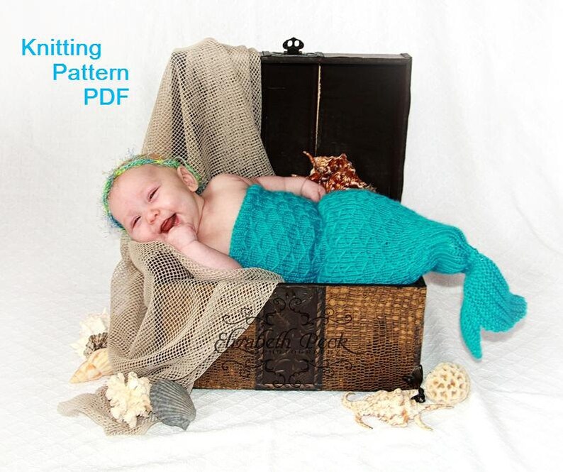 Mermaid Tail Cocoon Knitting Pattern Charming Newborn Photo | Etsy Canada