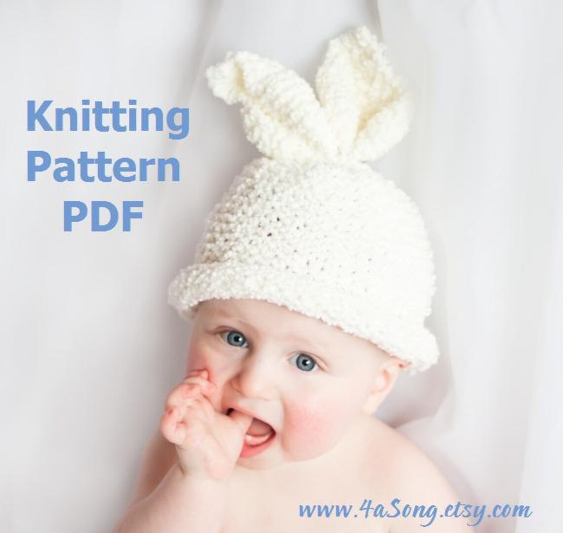 Baby Bunny Hat Knitting Pattern PDF Number 124 INSTANT - Etsy
