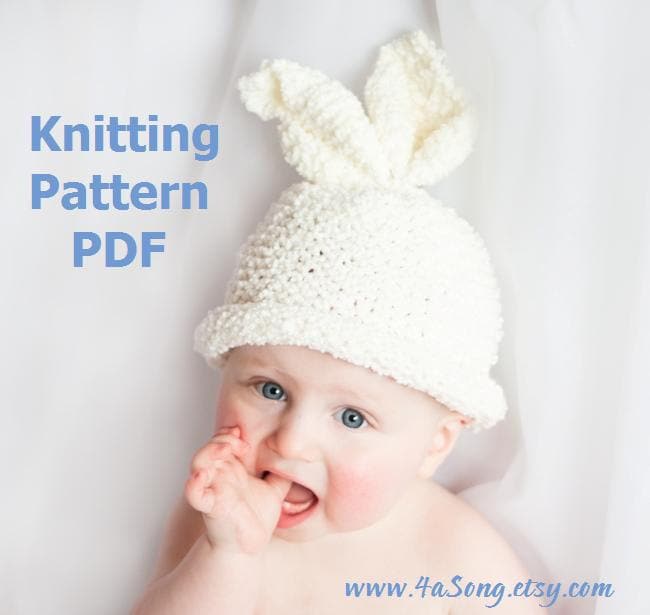 Baby Bunny Hat Knitting Pattern PDF Number 124 INSTANT | Etsy
