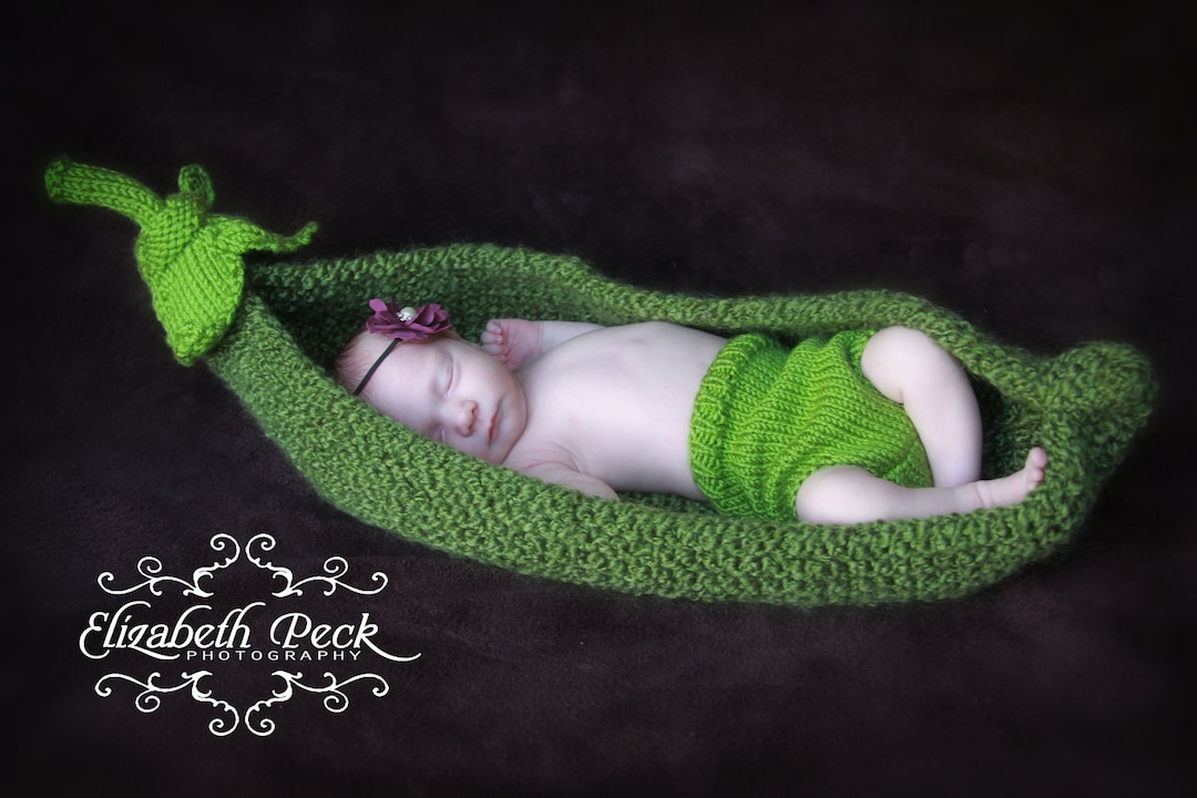 Pea Pod Photo Prop Knitting Pattern for Newborn Photography, PDF 112 ...