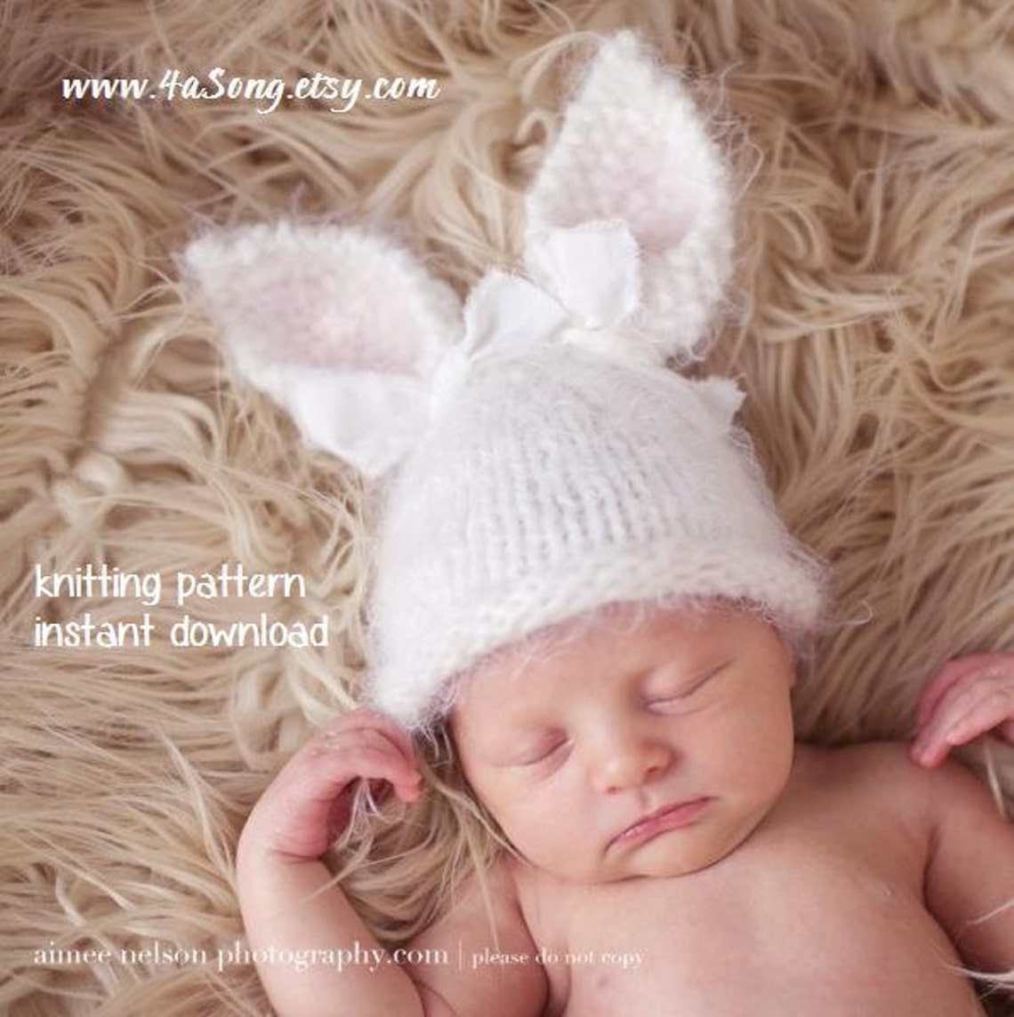 Baby Bunny Hat Knitting Pattern PDF Number 124 INSTANT | Etsy
