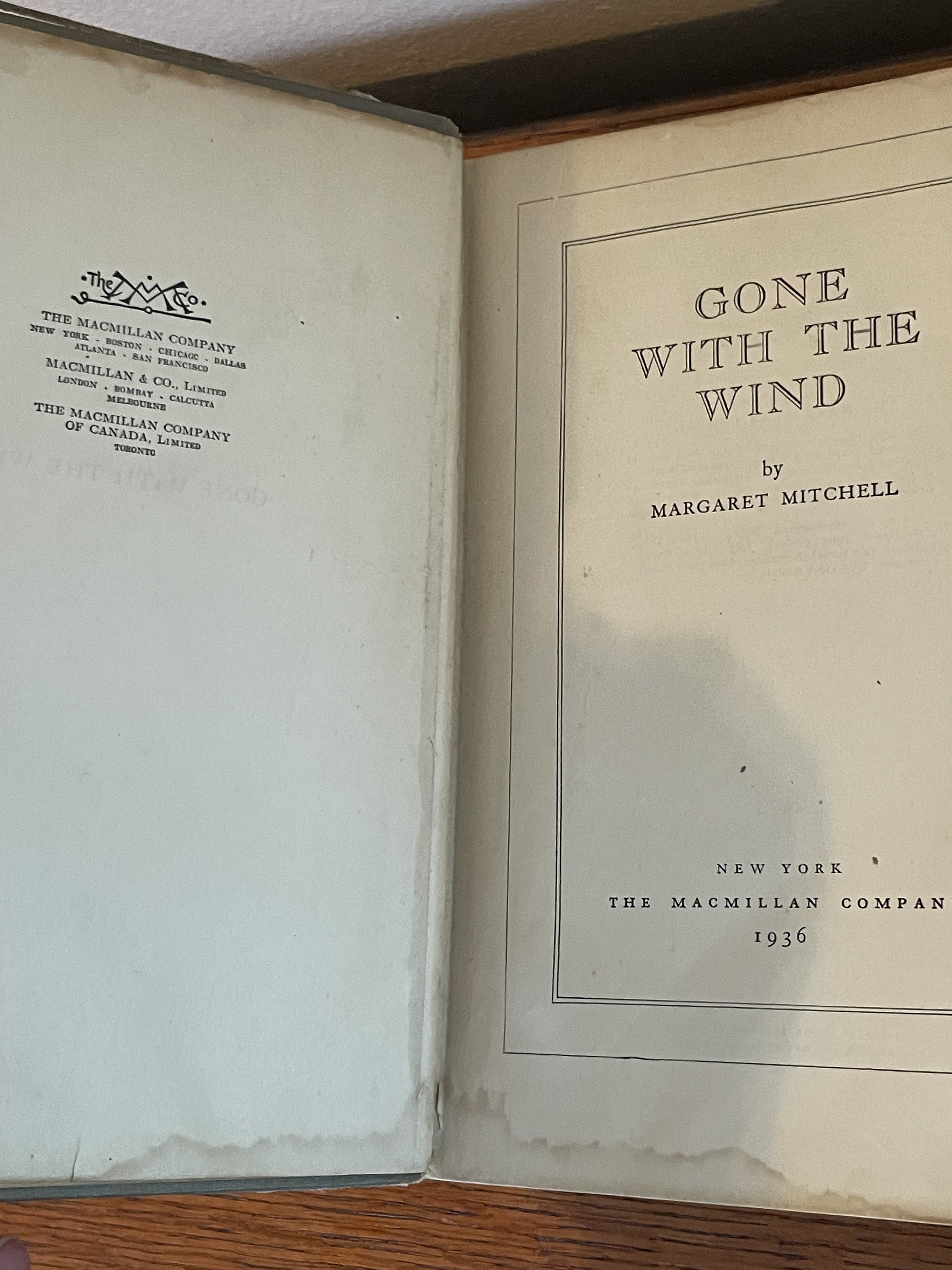 1st Edition 1936, Gone With the Wind by Margaret Mitchell, 20th ...