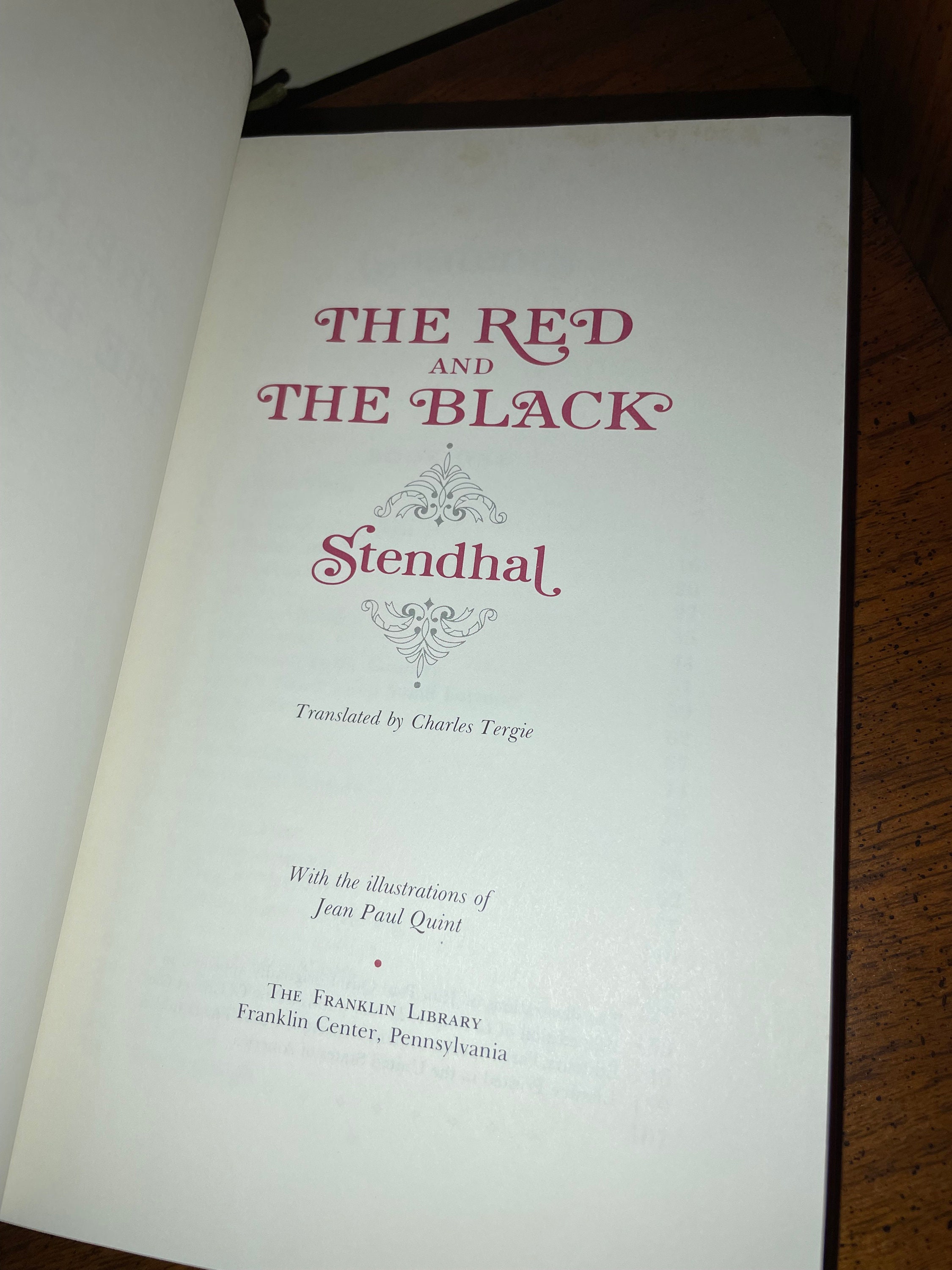 The Red and the Black by Stendhal, Illustrated, Franklin Library, Leather Bound Hardcover ...