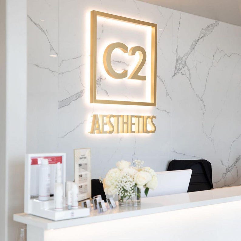 Logo Sign for Business, Custom Salon Sign, 3D Business Sign, Aesthetic ...