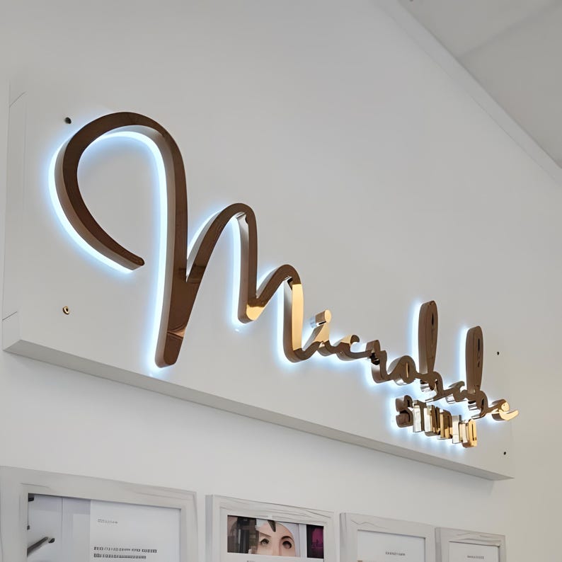 Logo Sign for Business, Custom Salon Sign, 3D Business Sign, Aesthetic ...