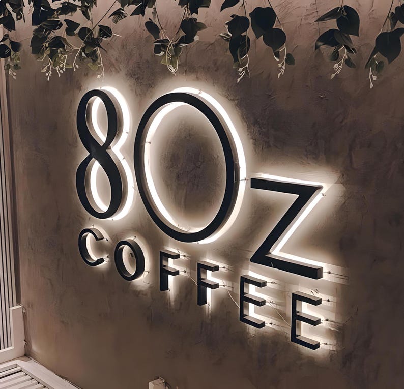 Metal Backlit Sign, Illuminated Letter Sign, 3D Laser Cut Business Sign ... Metal Backlit Sign, Illuminated Letter Sign, 3D Laser Cut Business Sign ...