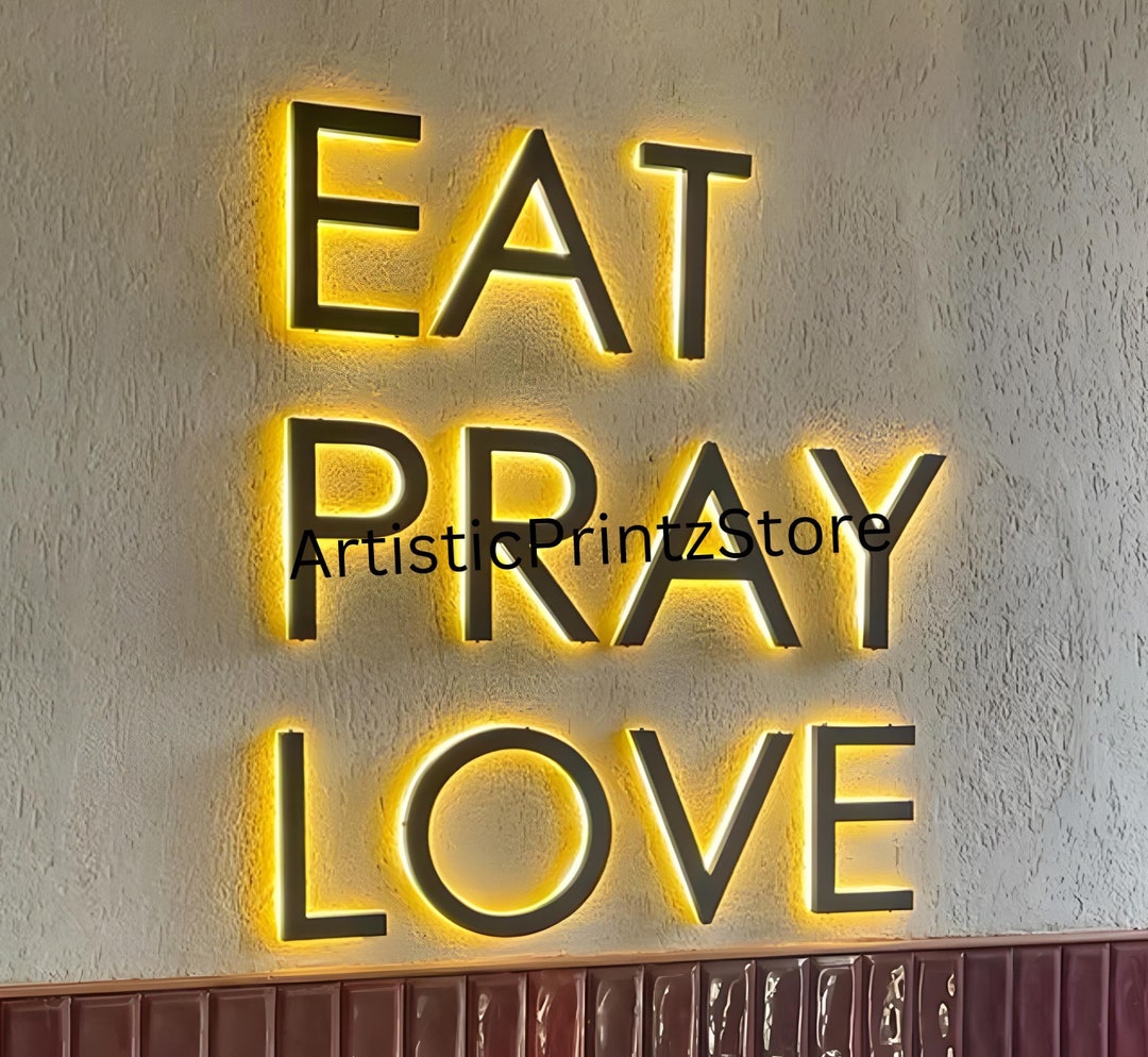 Metal Backlit Sign, Illuminated Letter Sign, 3D Laser Cut Business Sign ...