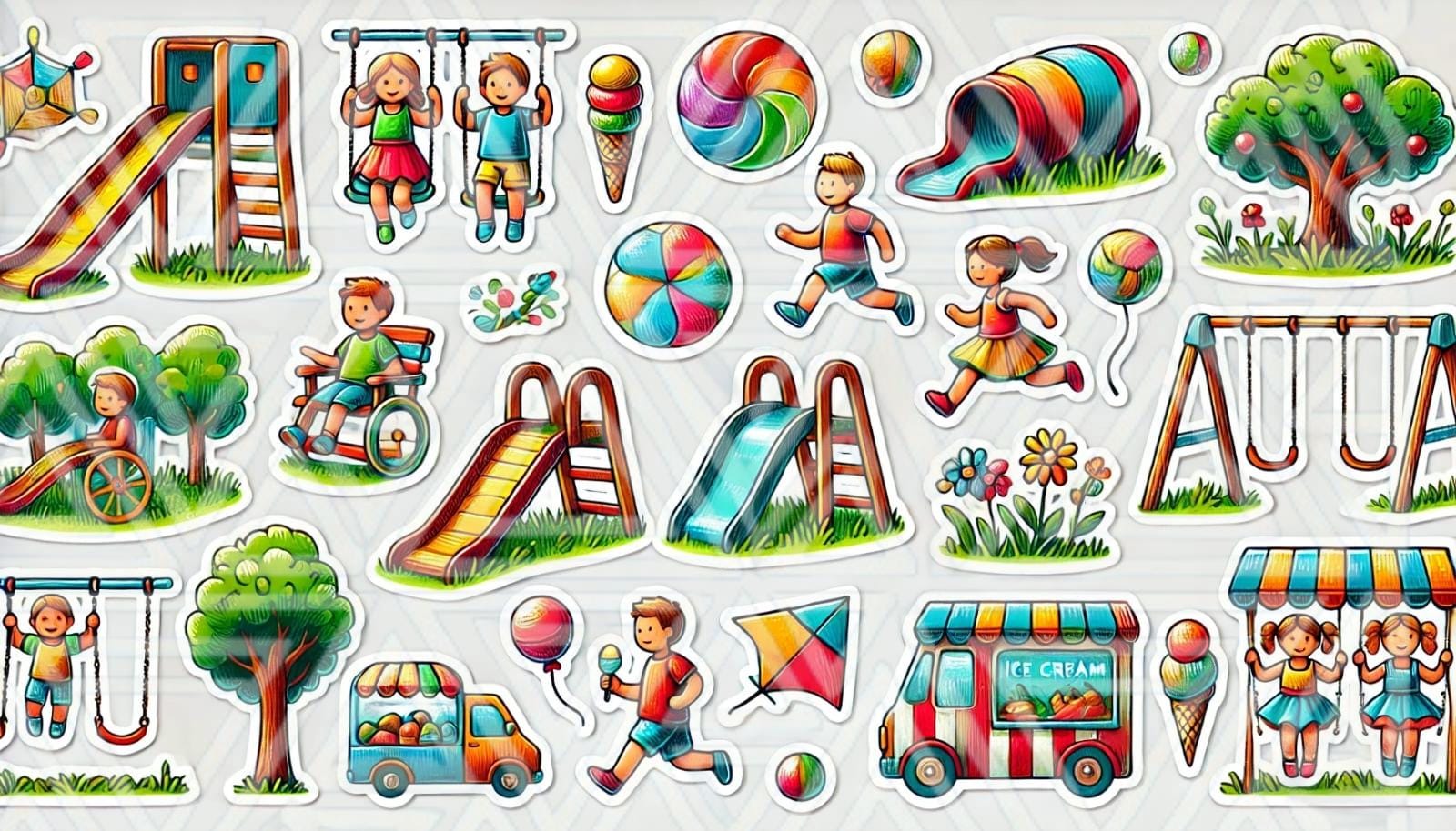 Playground Digital Stickers - Etsy