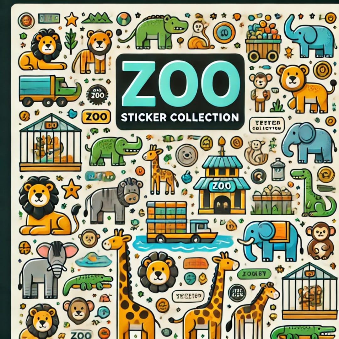 Digital Zoo Stickers Animal Decorations for Goodnotes and Creative ...