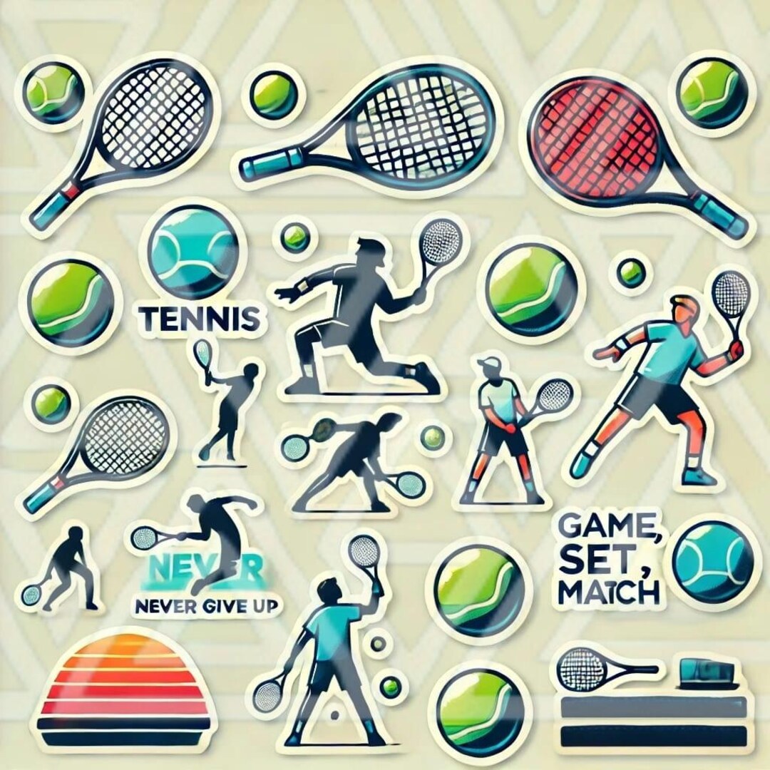 Tennis Digital Sticker Set Decorative and Motivational Perfect for ...