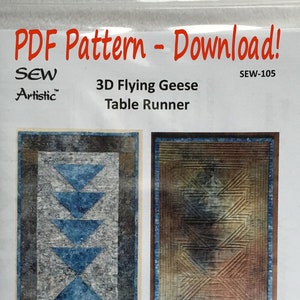Pdf 3D Flying Geese SW or Patriotic Table Runner SEW-105 PATTERN Diy ...