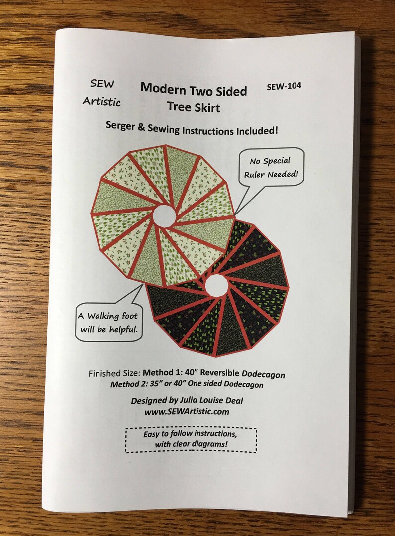 Pdf PATTERN Modern Two Sided Spiral Christmas Tree Skirt SEW-104 DIY ...