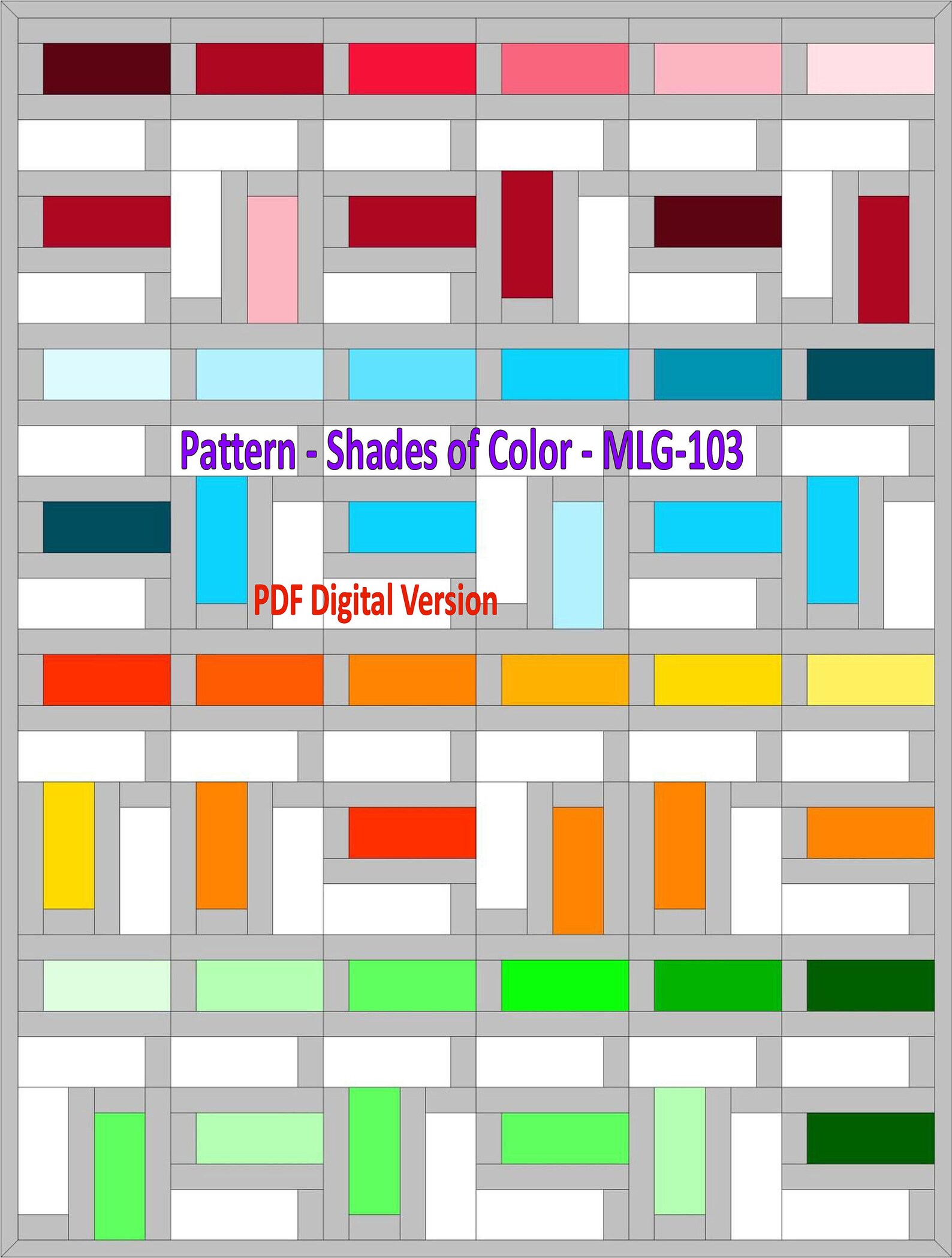 PDF Variegated Fabric Quilt PATTERN Modern Shades of Color for Ombre ...