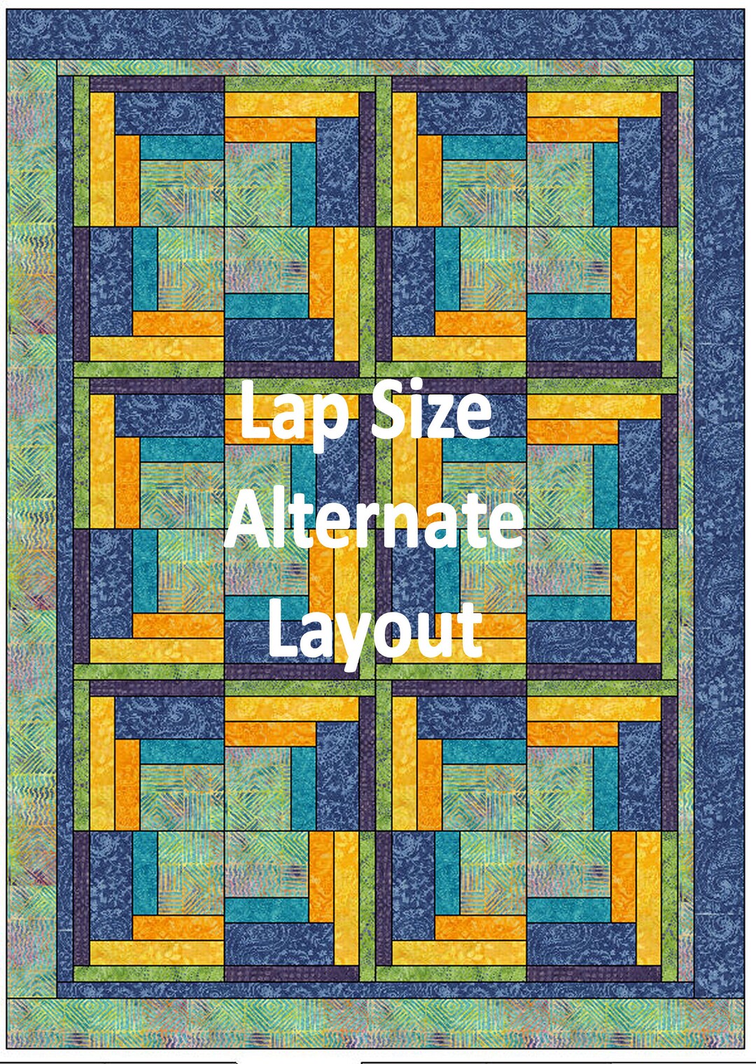 PDF Files Modern Two Sided Log Cabin Quilt 3 Sizes, Bed Runner, Lap ...