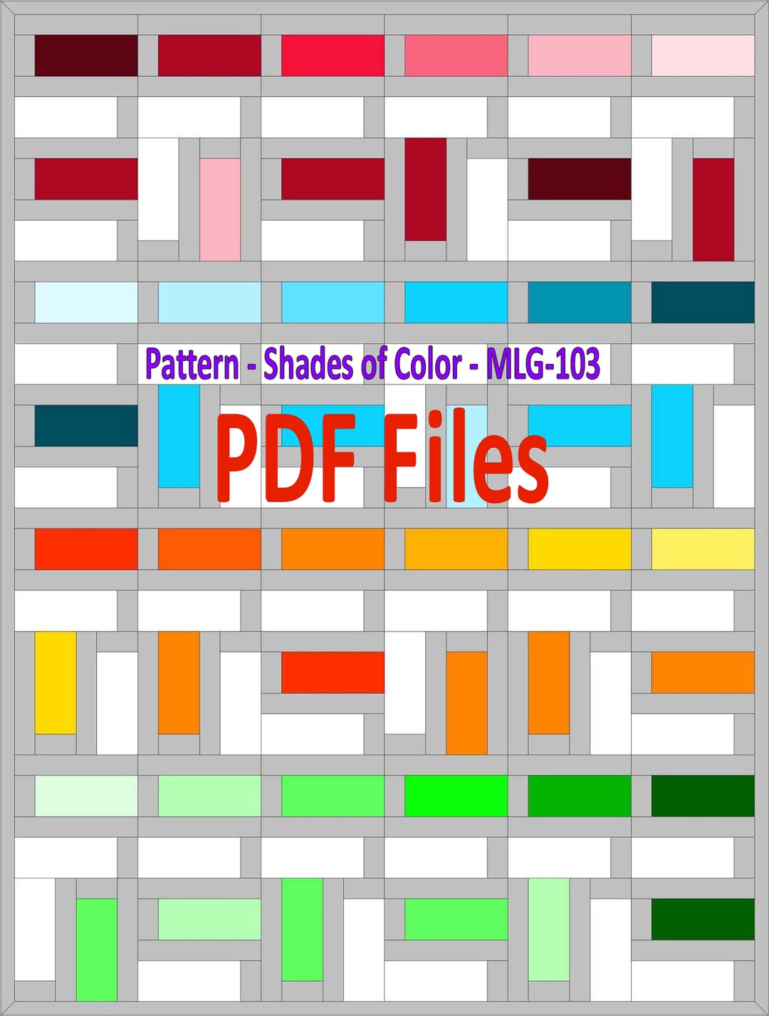 PDF Variegated Fabric Quilt PATTERN Modern Shades of Color for Ombre Fabric, Throw Wall Hanging ...