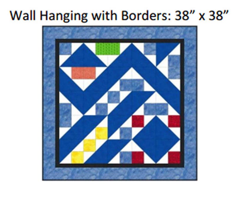 Blue Angles Wall Quilt PATTERN MLG-104H Squares Triangles Modern ...