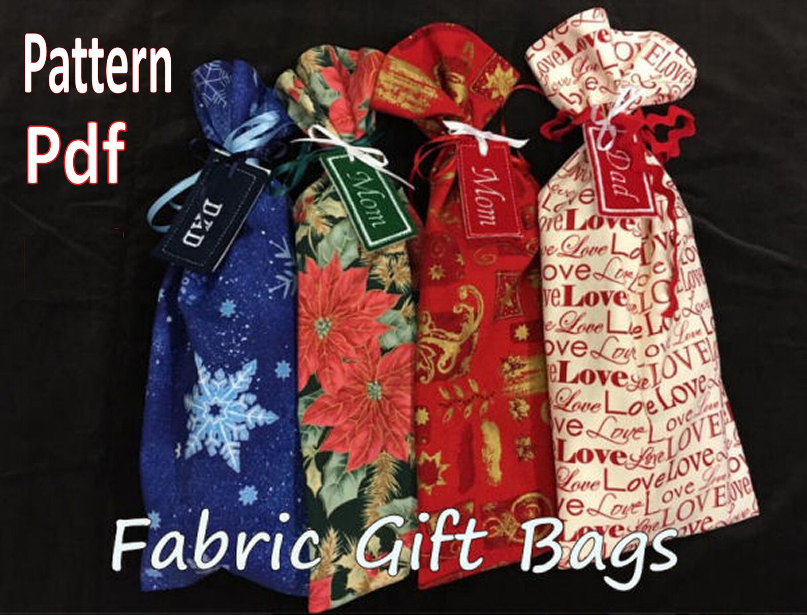 PDF Pattern for Re-usable Fabric Gifts Bag - Save the Planet - Sew Your ...