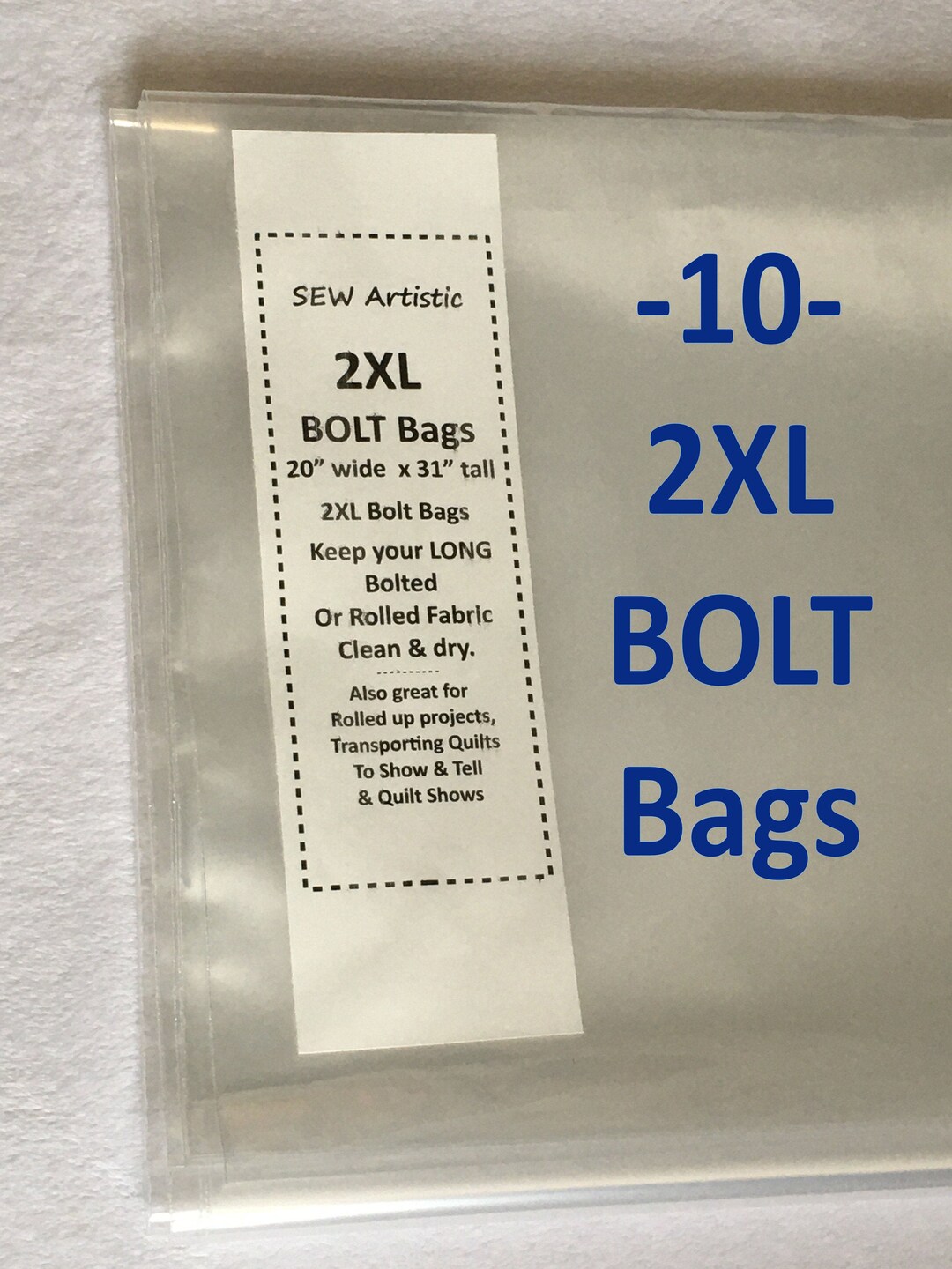 Qty 10 2XL HUGE BOLT Bags 20.5 Wide X 31 Tall Large Clear Plastic ...