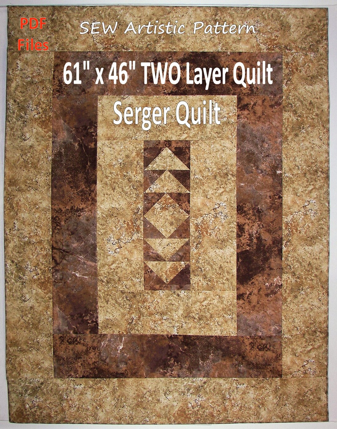 Pdf Lightweight Blanket SERGER Quilt PATTERN, Super Fast 2 Layers Lap ...