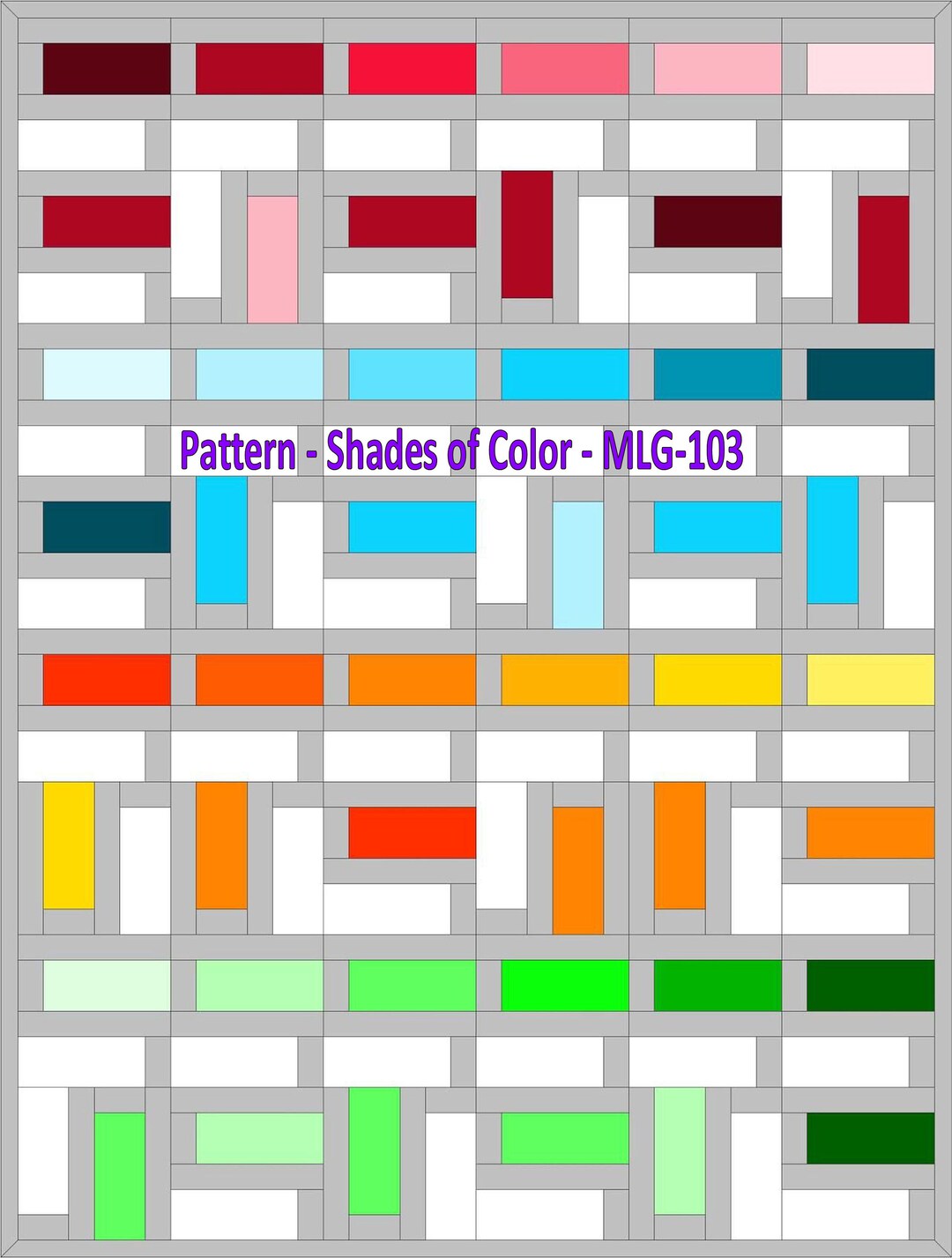 Variegated Fabric Quilt PATTERN Modern Shades of Color for Ombre Fabric ...