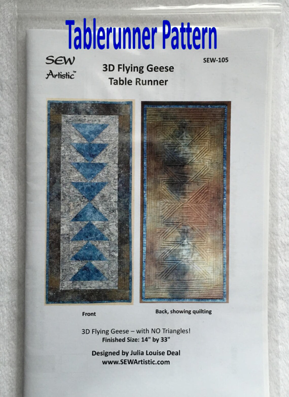 3D Flying Geese Table Runner Paper PATTERN SW or Patriotic | Etsy