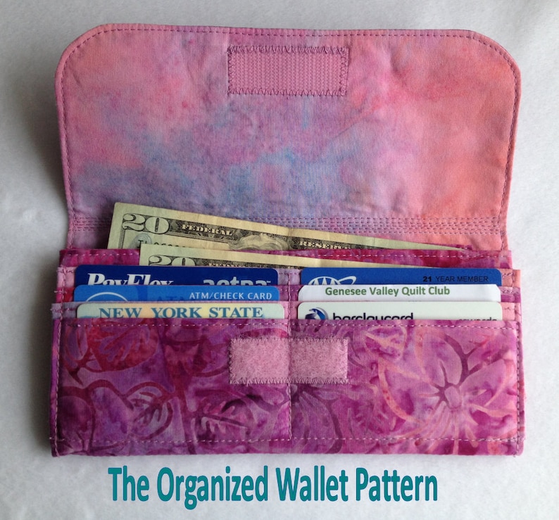 Pdf Wallet PATTERN in TWO Sizes, Organized Fabric Wallet SEW-102 Diy ...