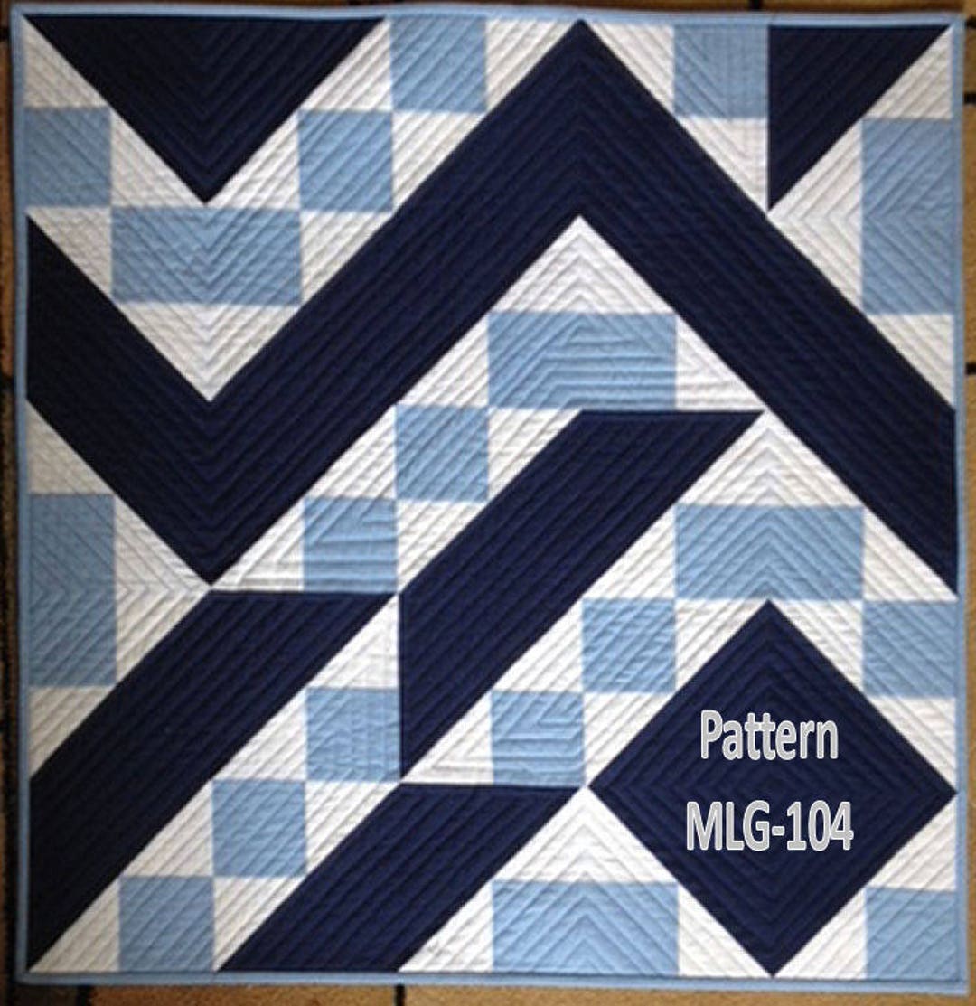 Blue Angles Wall Quilt PATTERN MLG-104H Squares Triangles Modern ...