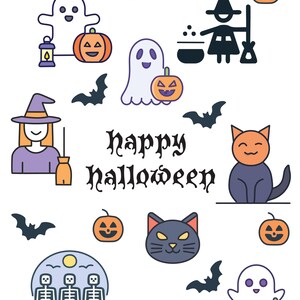 Halloween Sticker Pack, Happy Halloween Stickers - Etsy