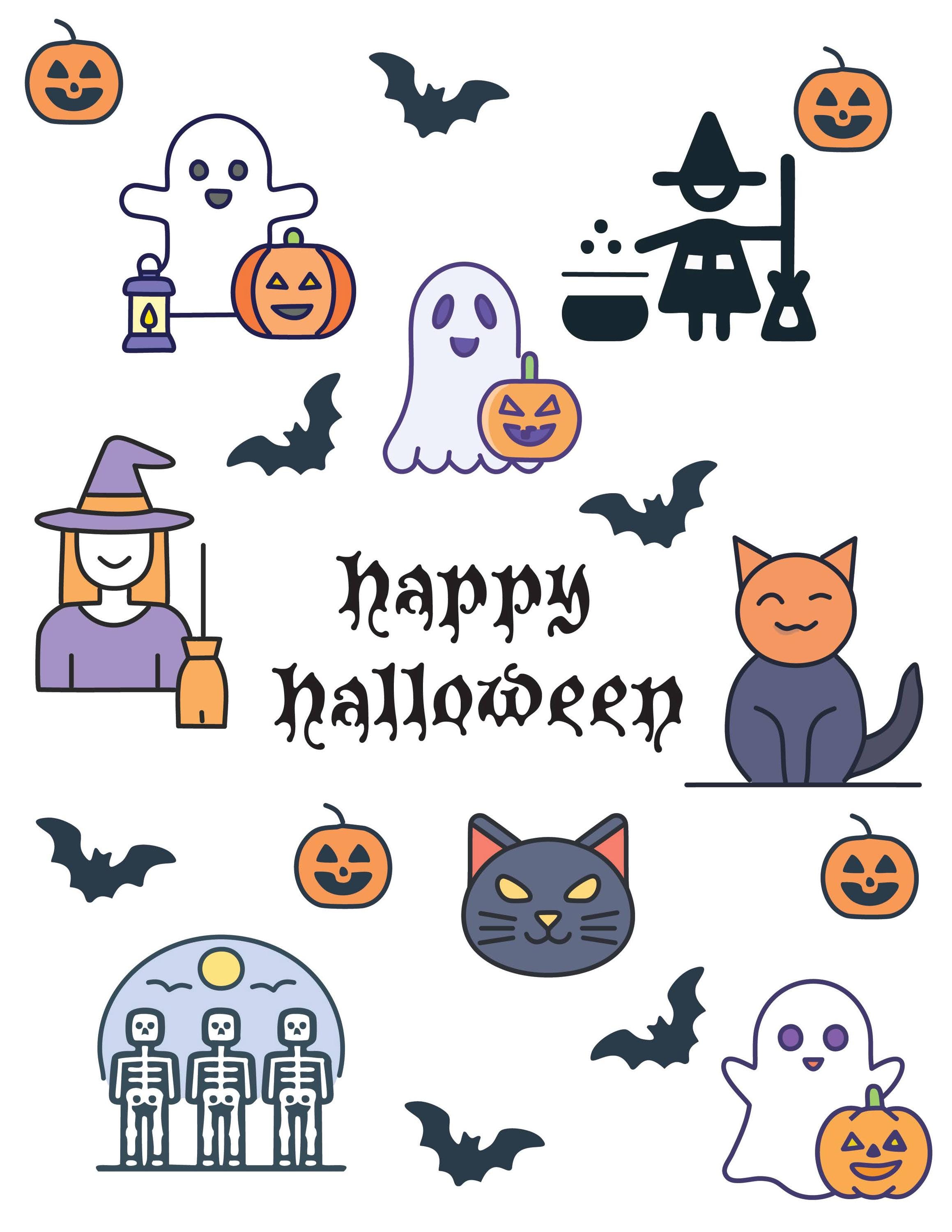 Halloween Sticker Pack, Happy Halloween Stickers - Etsy