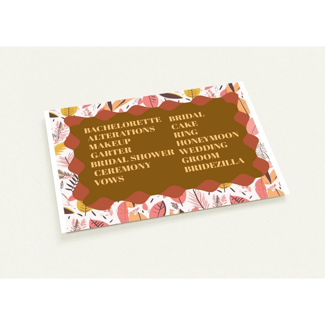 Bridal Word Search Minute to Win It Game Card - Etsy