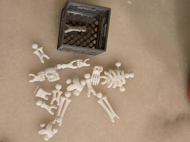 Crate Full of Bones, Posable Skeleton Action Figure - Etsy