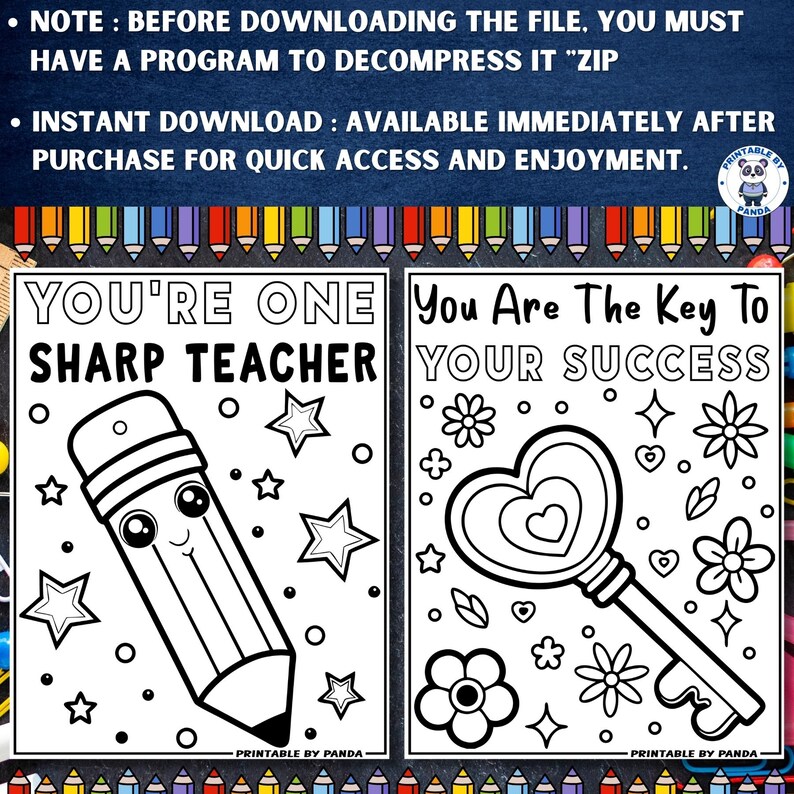 Teacher Appreciation Coloring Cards: Thank You Gift From Students (PDF ...