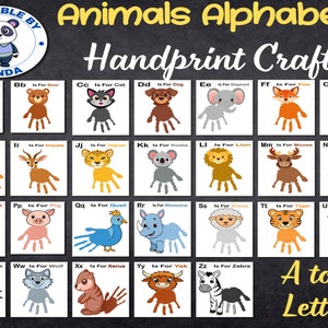 Animal Alphabet A-Z Handprint Book Cover for Toddler Preschol ...