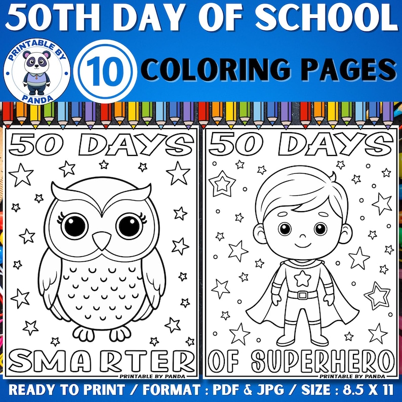 50th Day of School Coloring Sheet Activities Printable Worksheet for ...