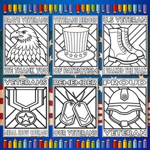 Veterans Day Coloring Pages: Kids Activities, Bulletin Board (PDF) - Etsy