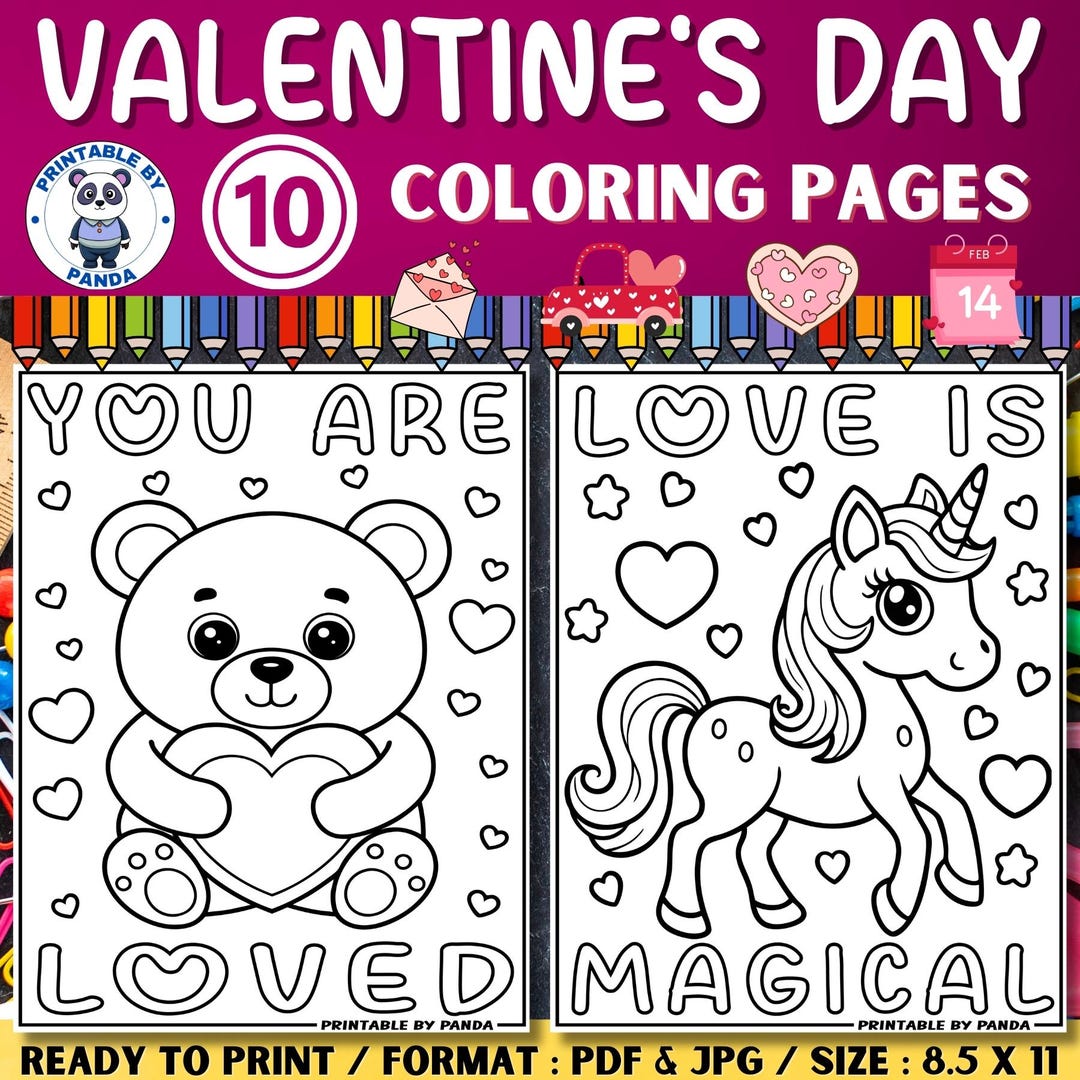 Valentine Day Coloring Pages for Girls and Boys , Valentine Day ...