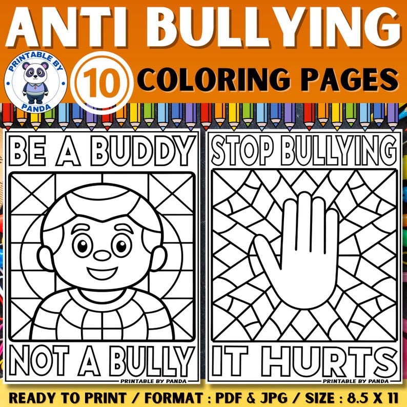 Anti Bullying Day Coloring Pages Sheets Printable | Cyber Bullying ...