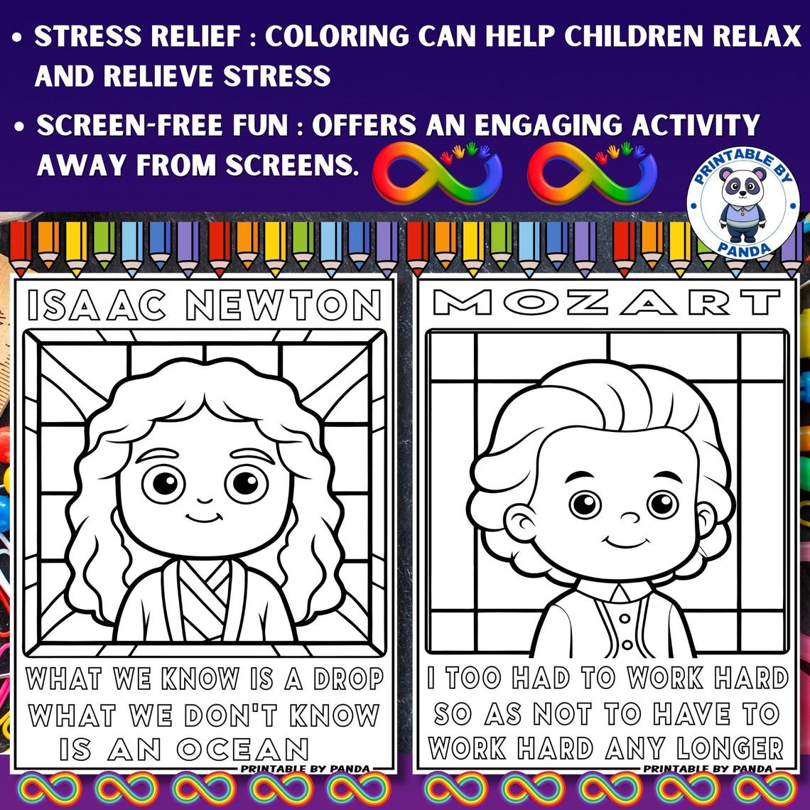 Famous People With Autism Coloring Pages: Historical Figures (digital ...