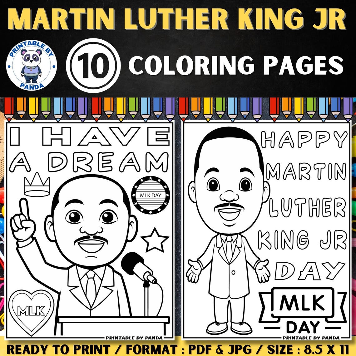 Martin Luther King Jr Mlk Coloring Pages Sheets Printable for ...
