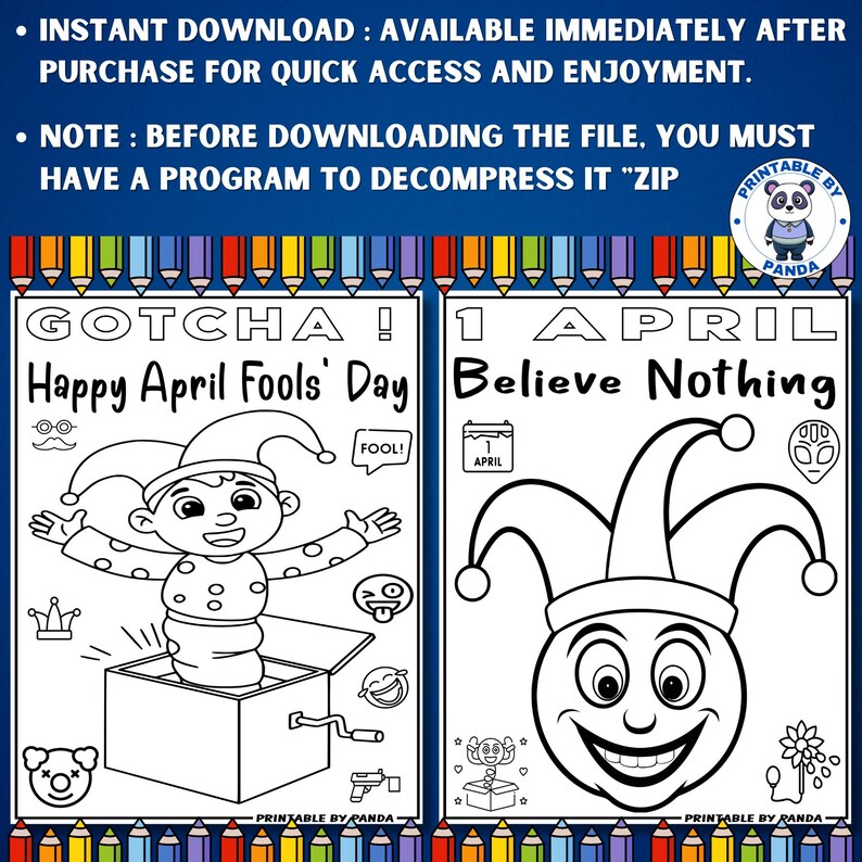 April Fools Day Coloring Pages Sheets - April Fools Day Pranks and ...
