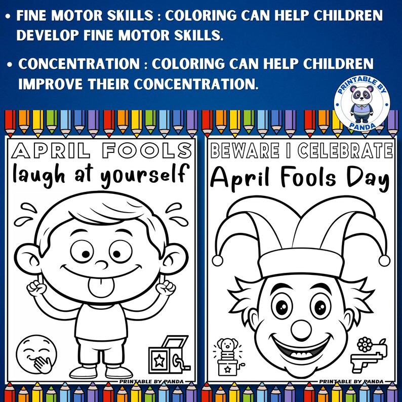 April Fools Day Coloring Pages Sheets - April Fools Day Pranks and ...
