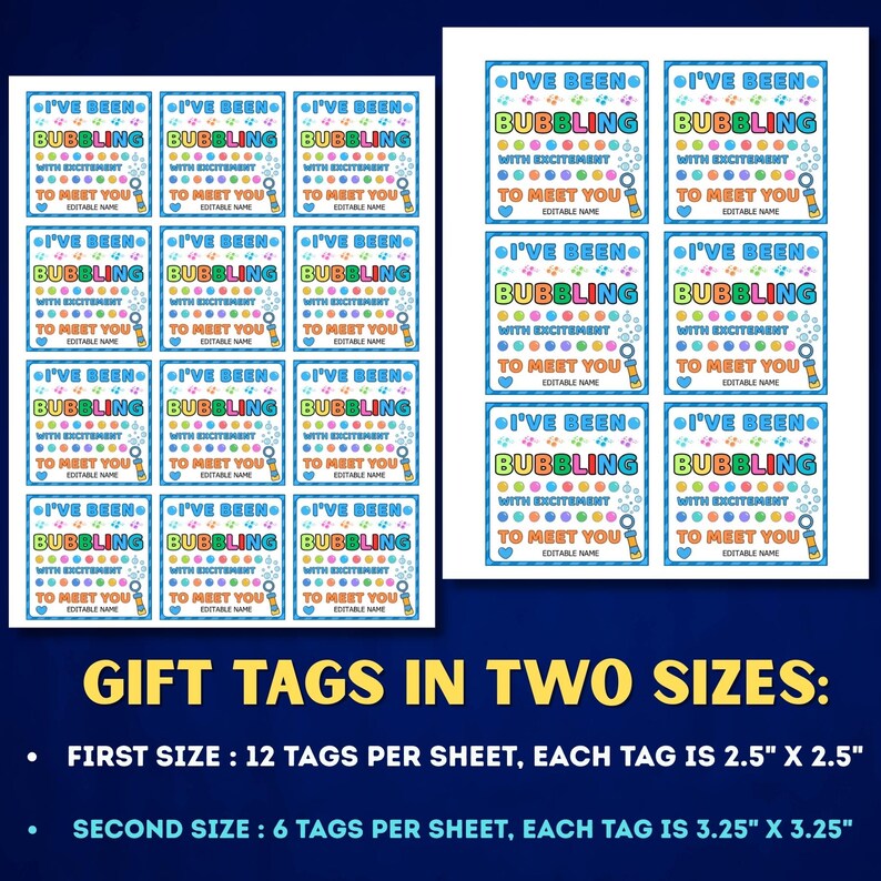 Welcome Back to School Bubble Gift Tags for Preschool Kindergarten ...
